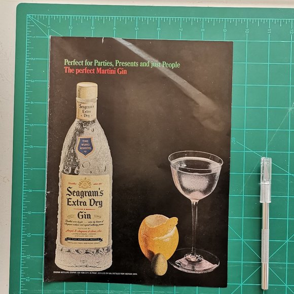 Vintage | Other | 6s The Perfect Martini Gin Seagrams Extra Dry Vintage ...